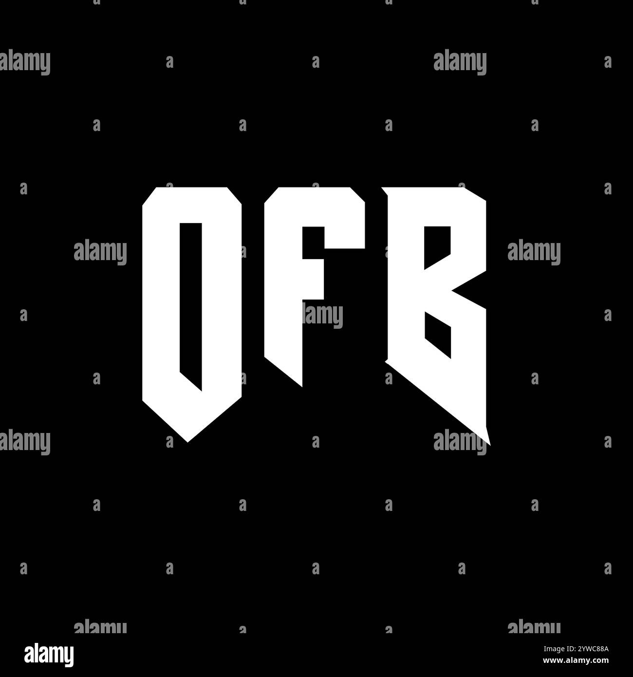OFB letter logo design for technology company. OFB logo design black and white color combination ...