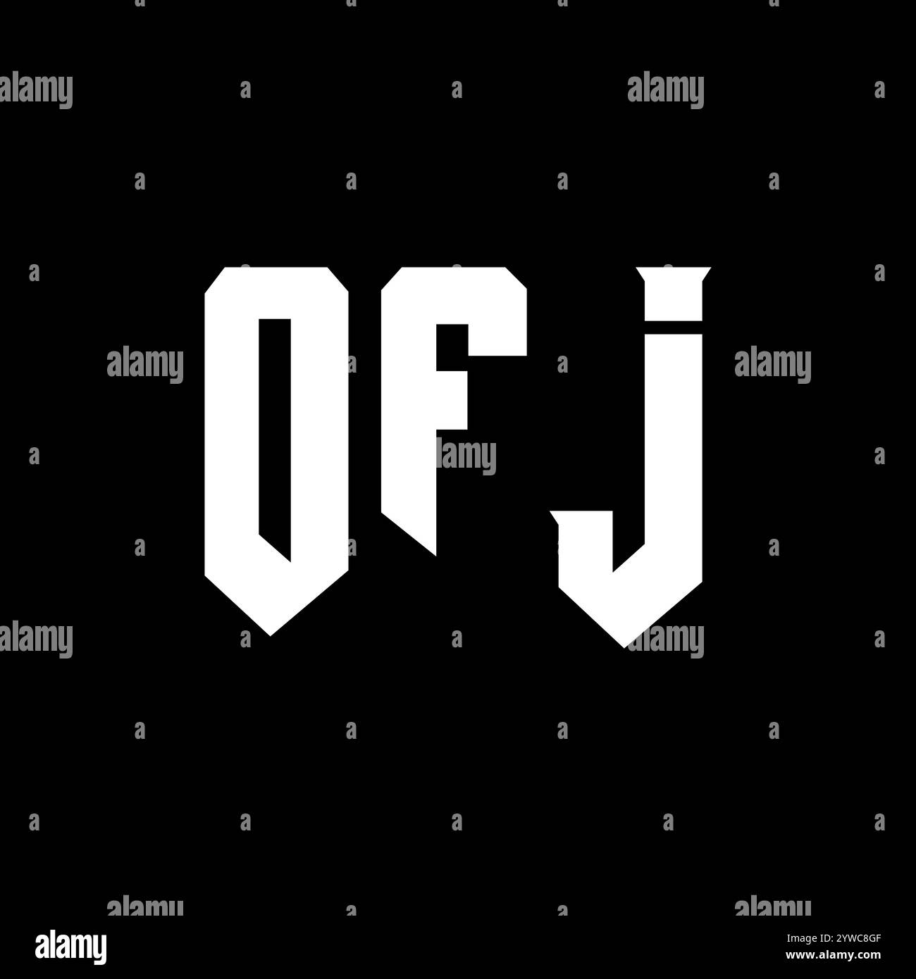 OFJ letter logo design for technology company. OFJ logo design black ...