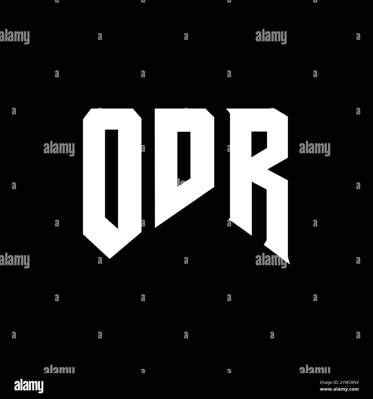 ODR letter logo design for technology company. ODR logo design black and white color combination ...