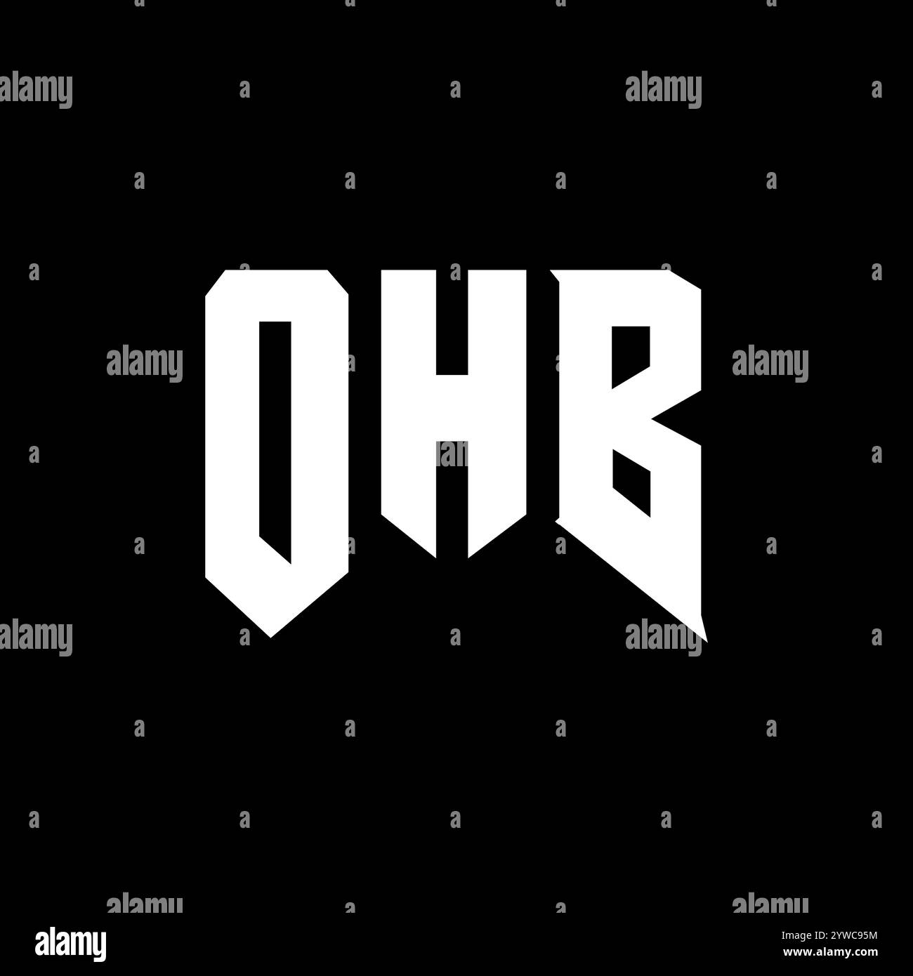 OHB letter logo design for technology company. OHB logo design black ...