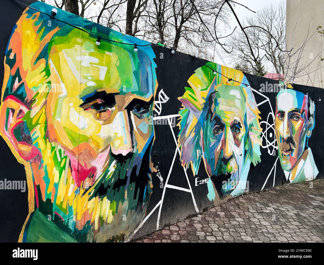Kyiv, Ukraine - December 02, 2024: A vibrant street art mural showcases ...