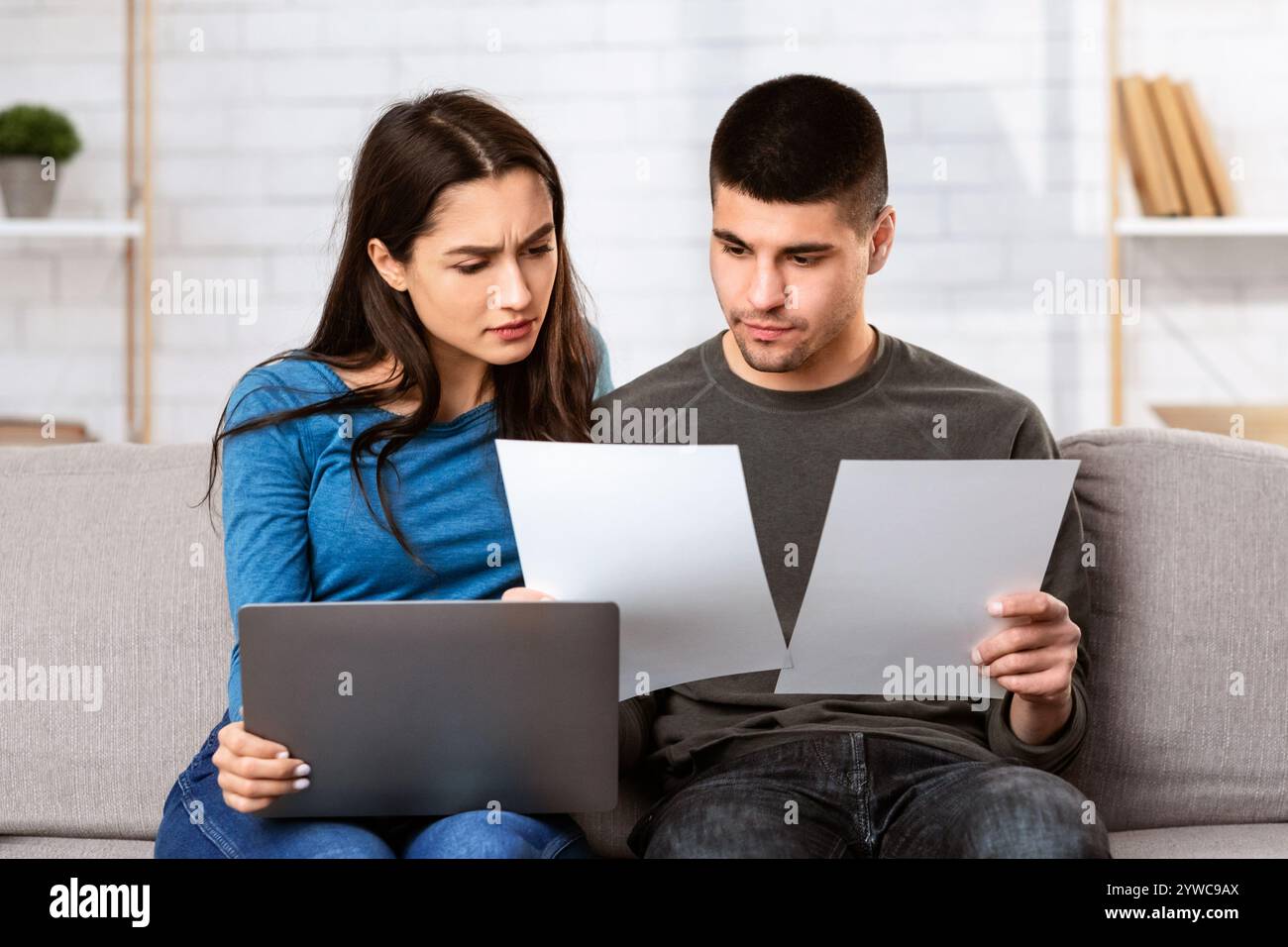 Couple having financial problems, managing family budget Stock Photo ...
