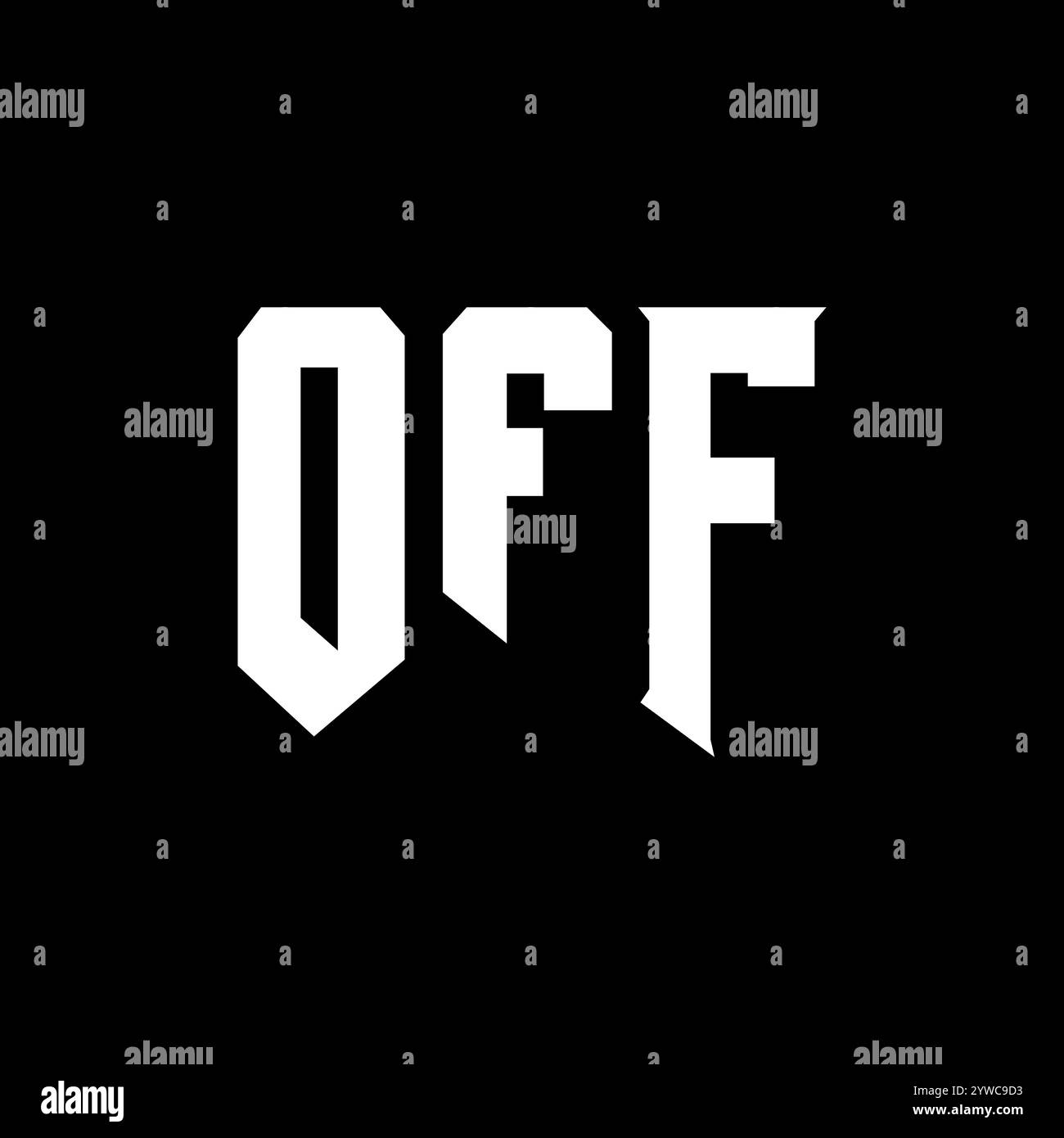 OFF letter logo design for technology company. OFF logo design black ...