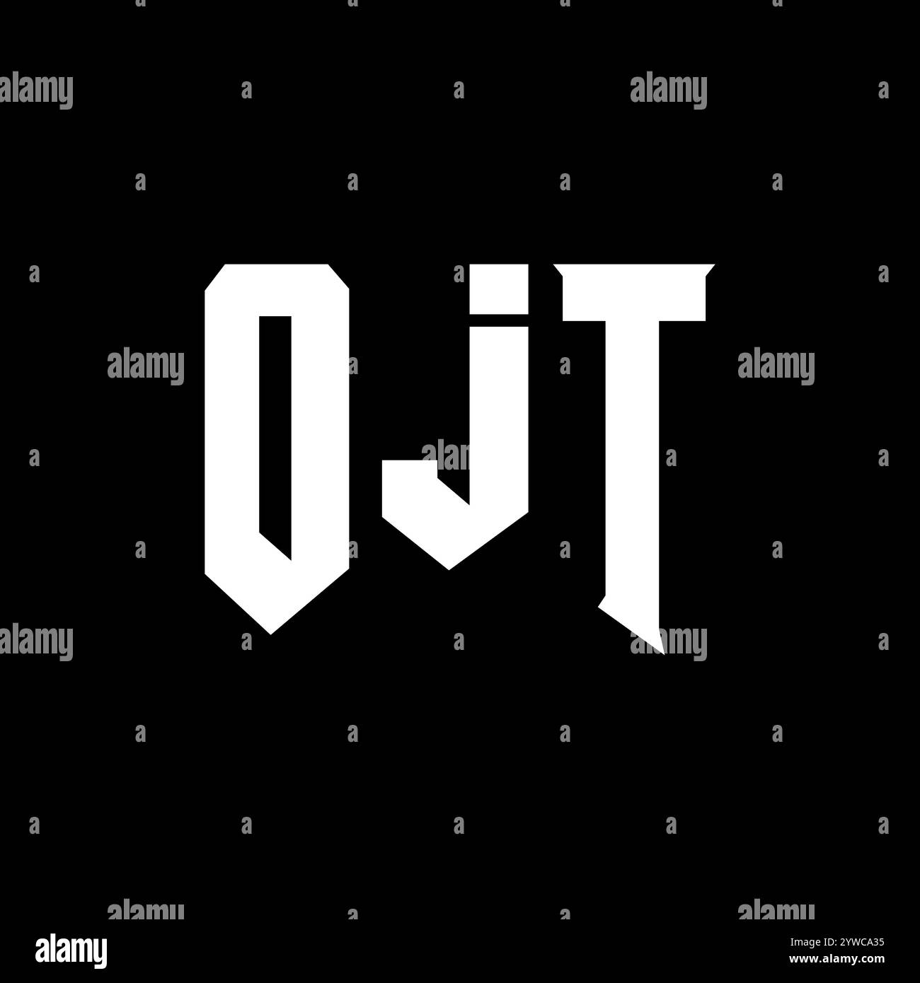 OJT letter logo design for technology company. OJT logo design black and white color combination ...