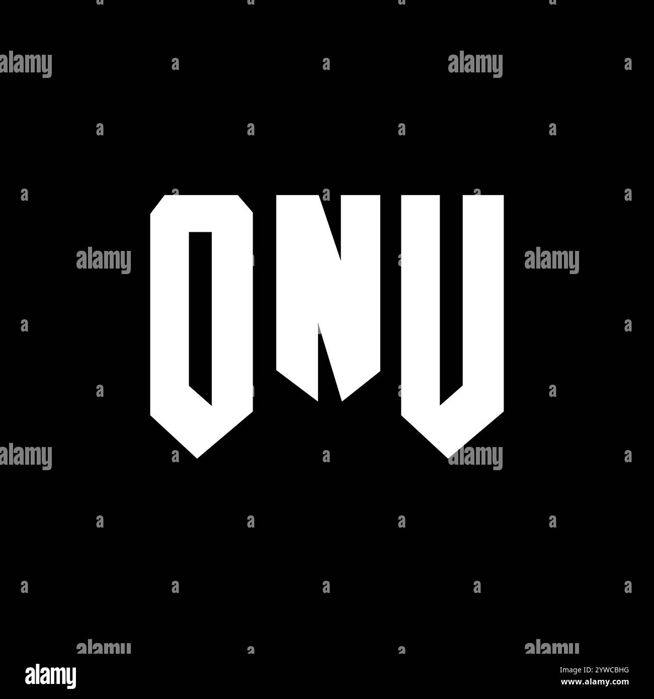 ONU letter logo design for technology company. ONU logo design black ...