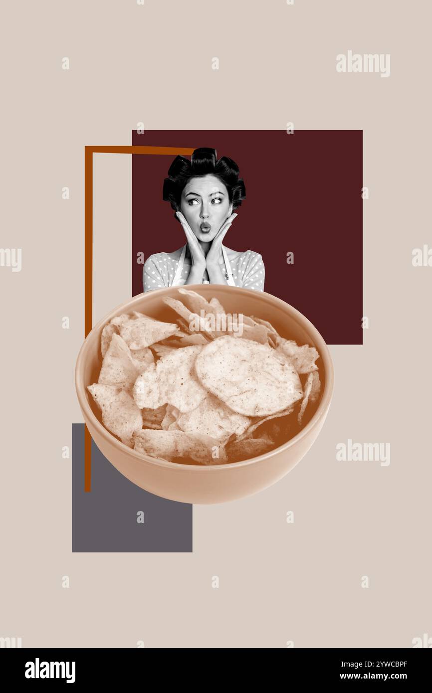 Composite artwork 3D photo collage template of chef tasty cook ...