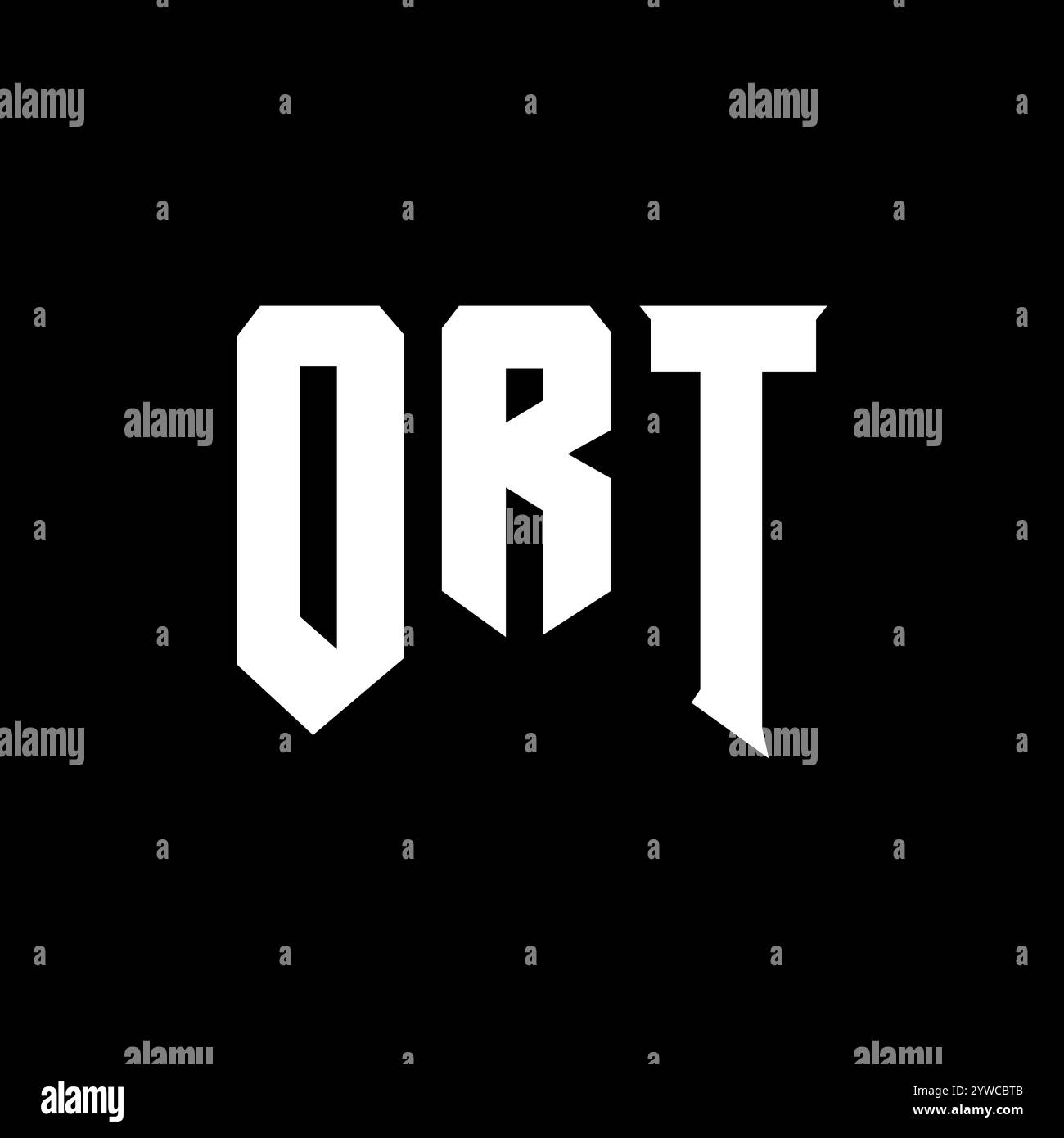 ORT letter logo design for technology company. ORT logo design black and white color combination ...