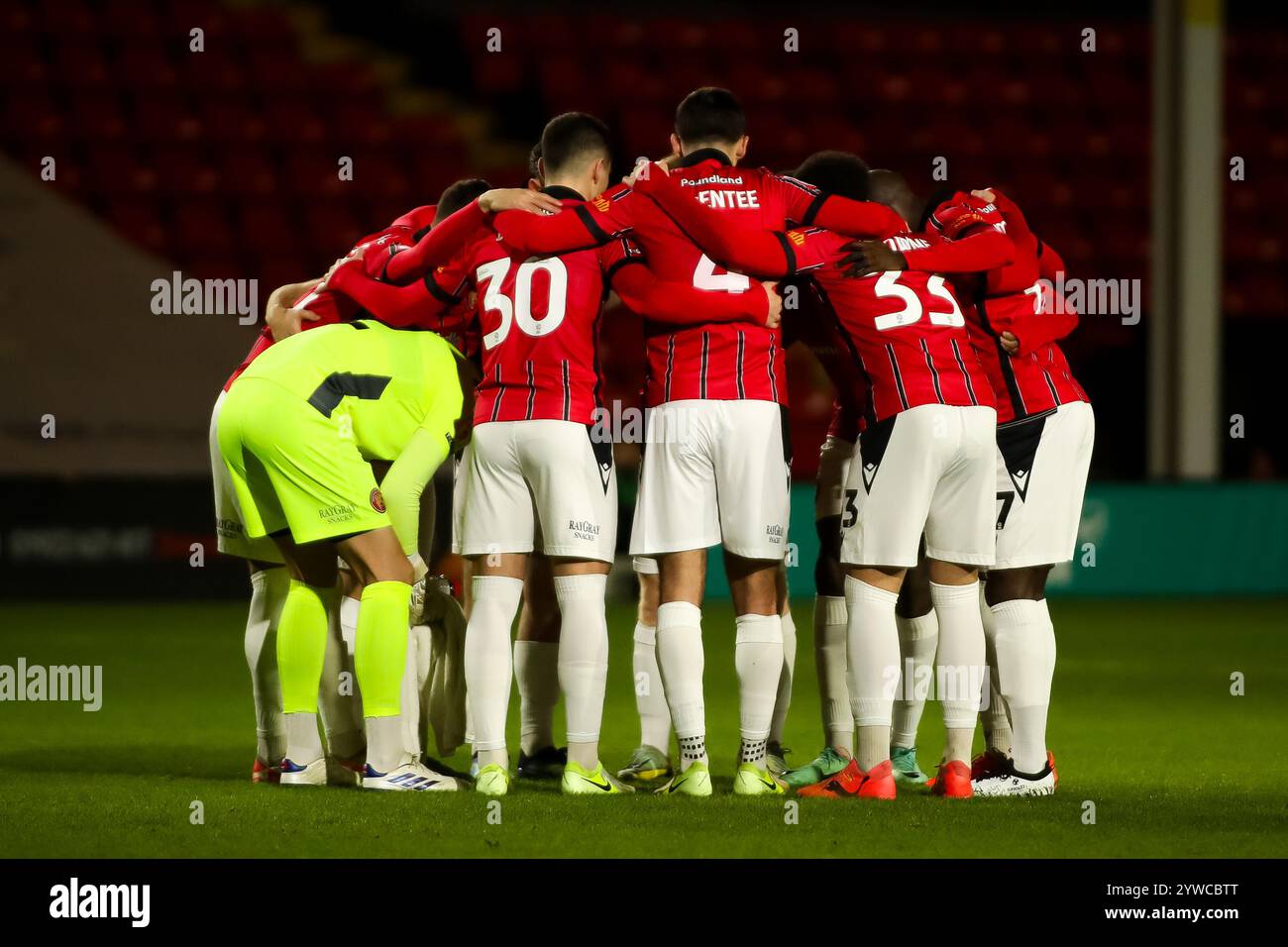 The Walsall FC Team huddle before the EFL Trophy - Round of 32 Match Between Walsall and Reading ...
