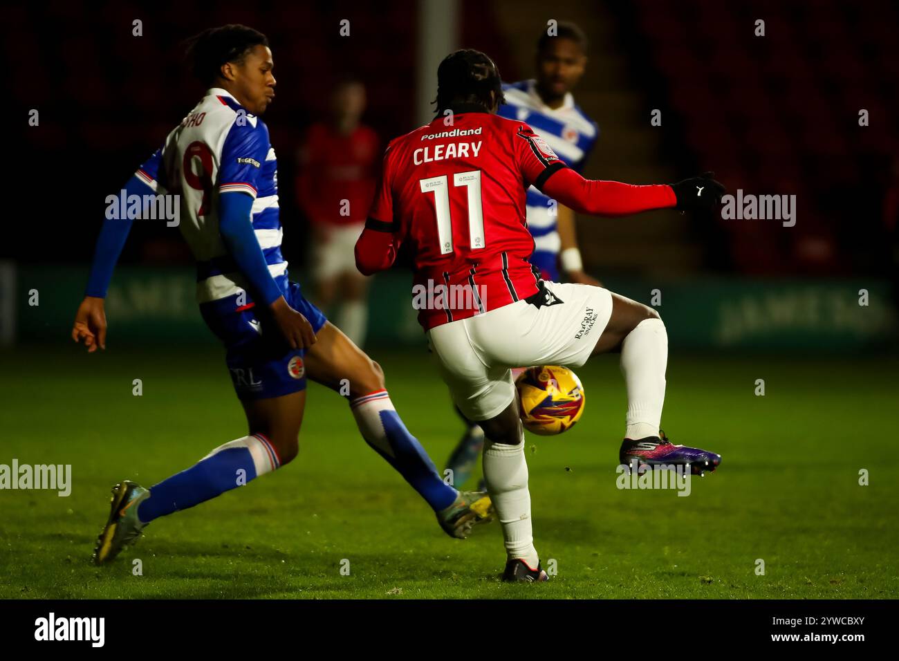 Reyes Cleary of Walsall takes a bad touch during the EFL Trophy - Round ...