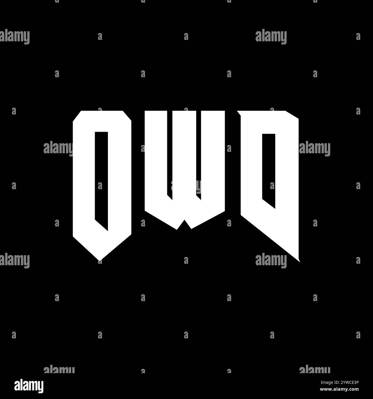 OWD letter logo design for technology company. OWD logo design black and white color combination ...