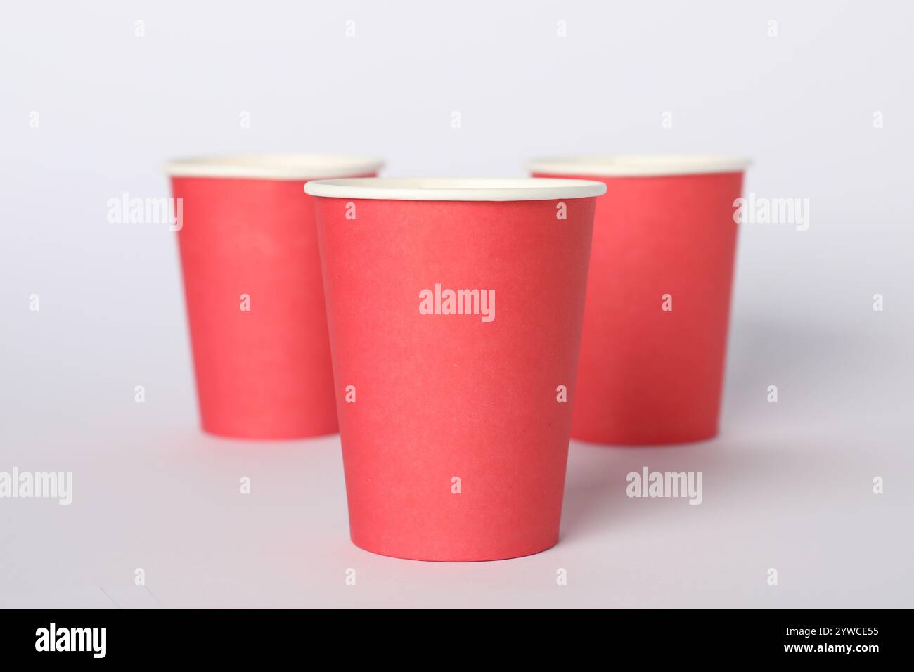 Paper cups on white background. Mockup for design Stock Photo - Alamy