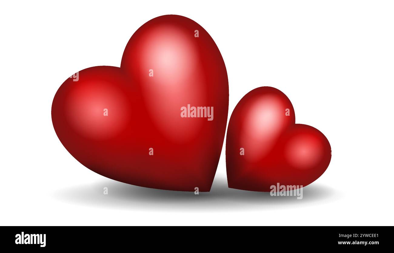 Heartwarming vector illustration featuring red hearts for Valentines ...