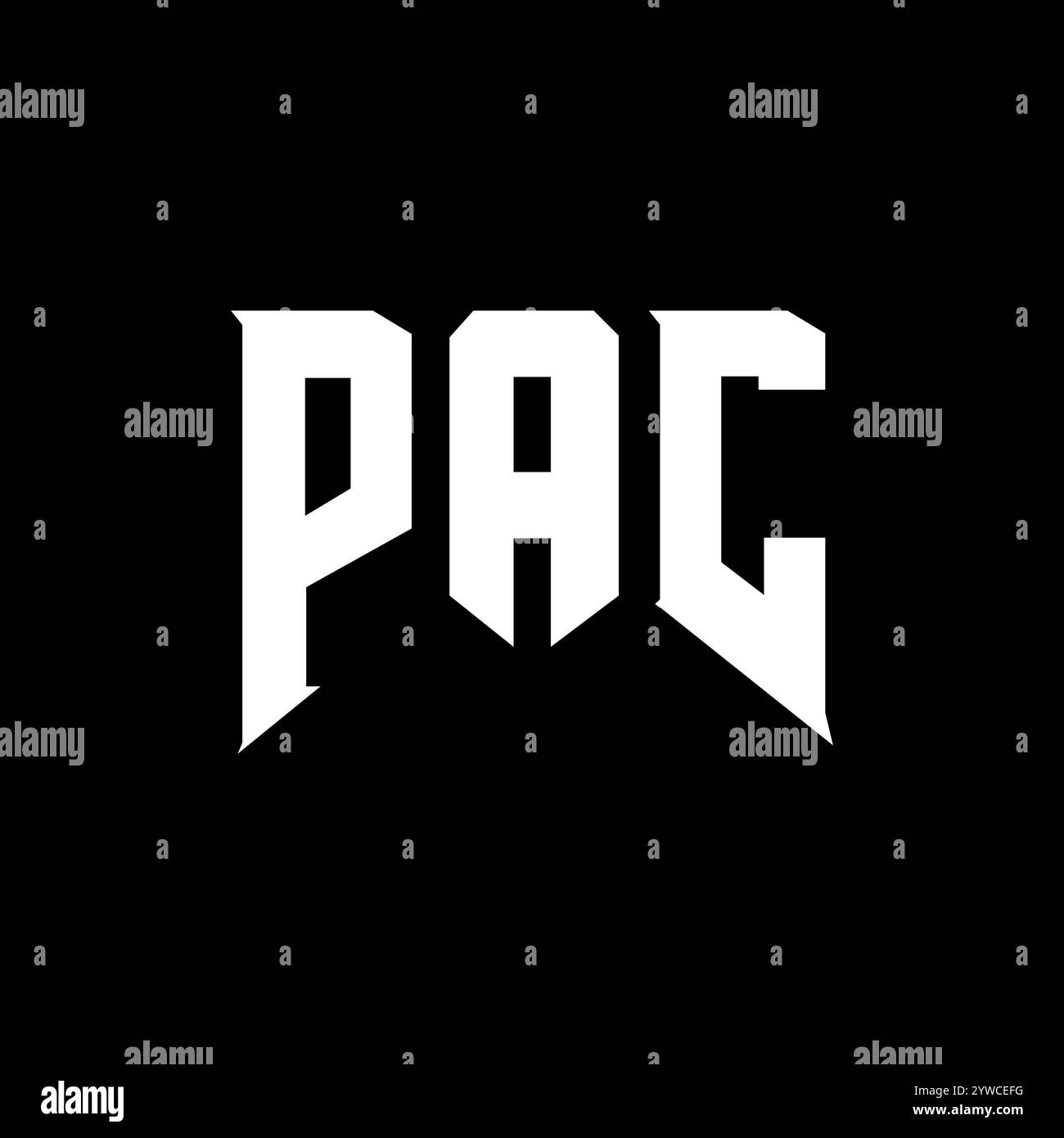PAC letter logo design for technology company. PAC logo design black ...