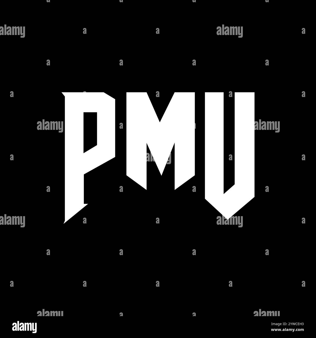 PMU letter logo design for technology company. PMU logo design black ...
