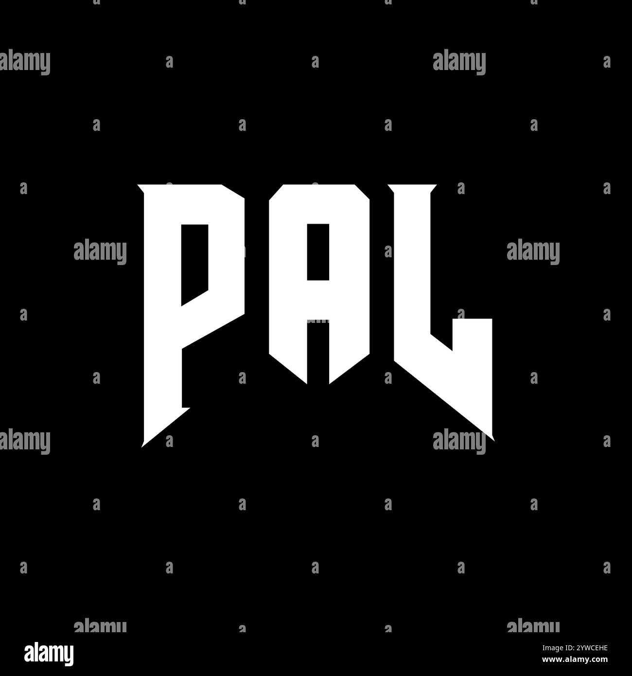 PAL letter logo design for technology company. PAL logo design black and white color combination ...