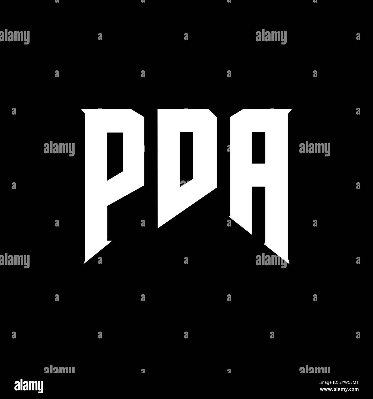 PDA letter logo design for technology company. PDA logo design black ...