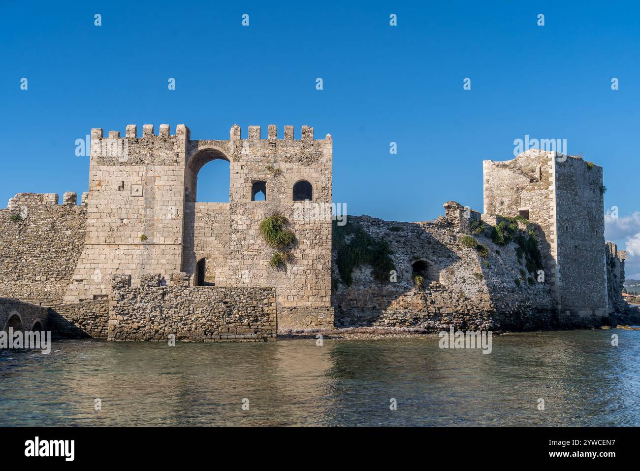 Ottoman and Byzantine fortifications at Methoni castle and fortress in ...