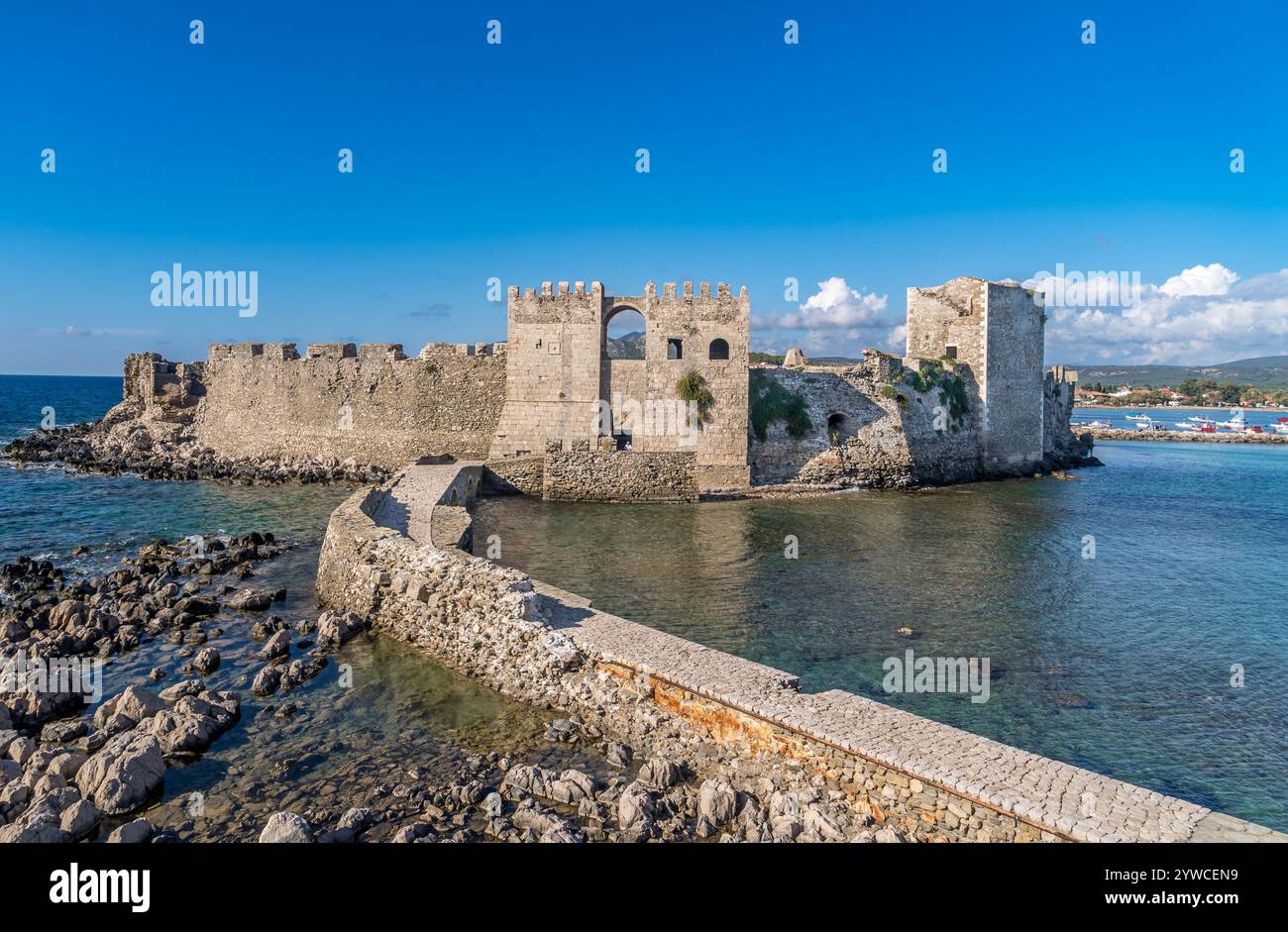 Ottoman and Byzantine fortifications at Methoni castle and fortress in ...