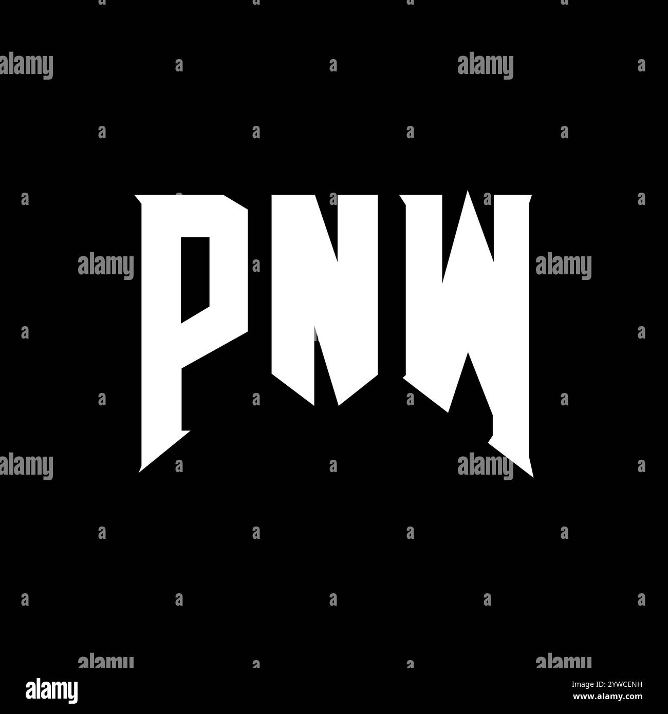PNW letter logo design for technology company. PNW logo design black ...