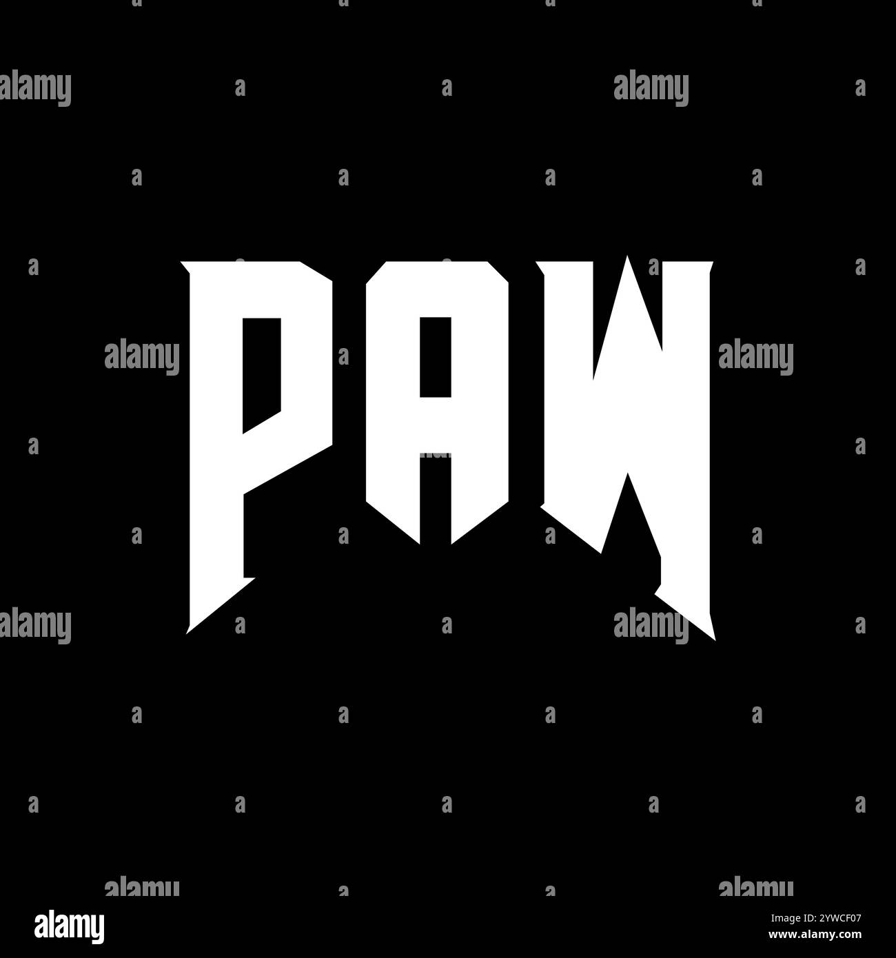 PAW letter logo design for technology company. PAW logo design black ...