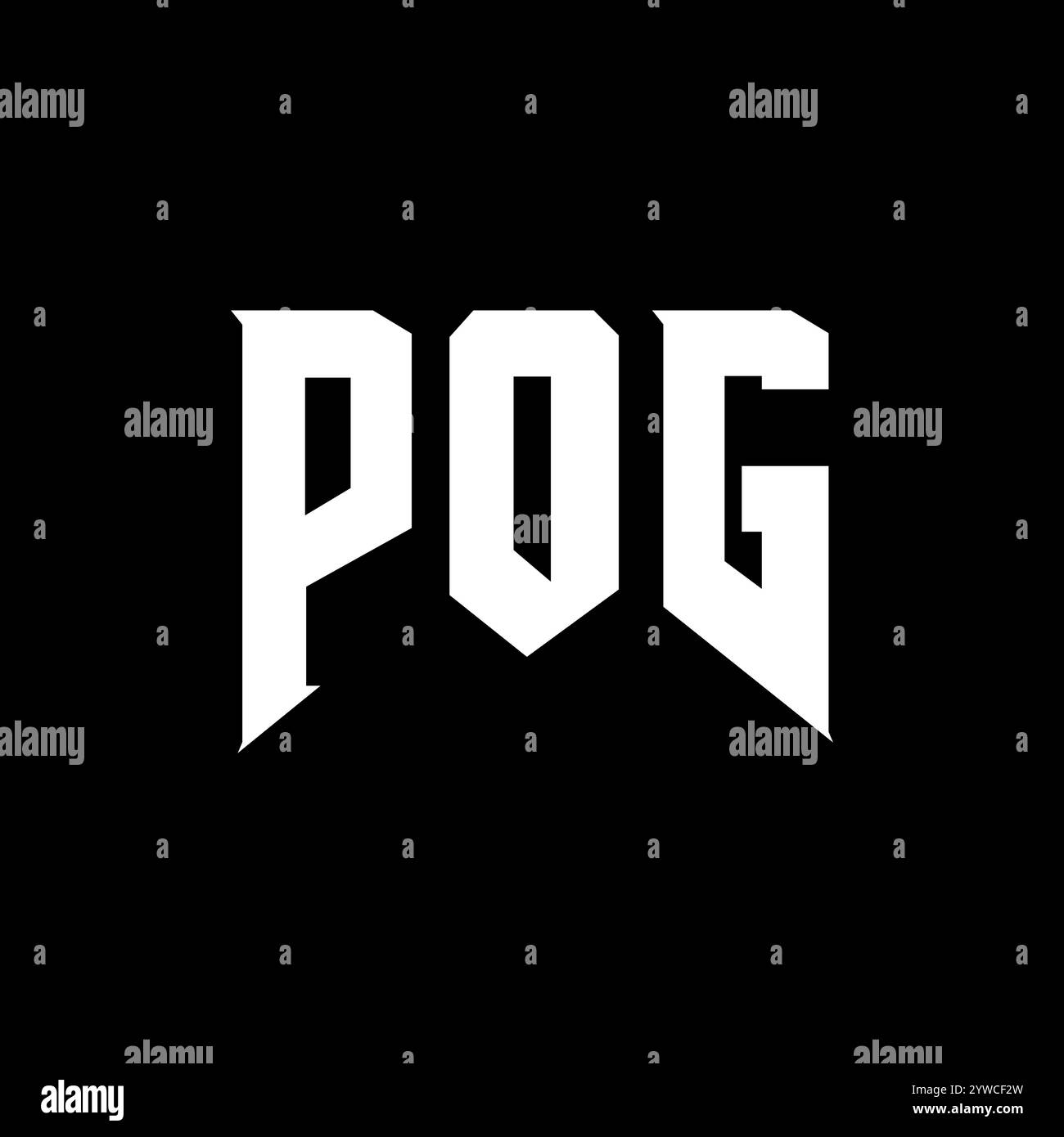 POG letter logo design for technology company. POG logo design black ...