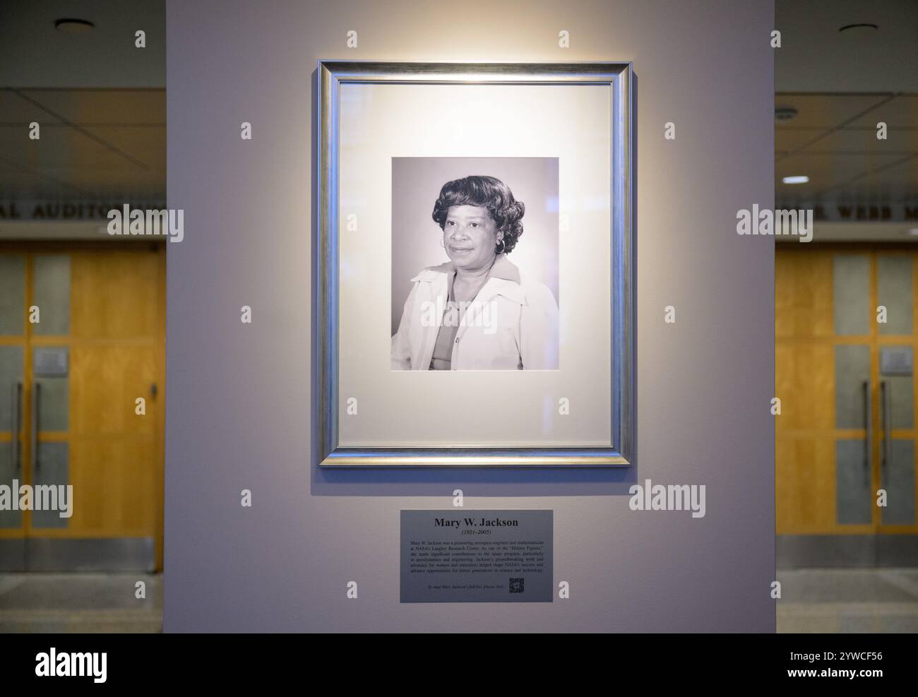 Langley, Virginia, USA. 6th Dec, 2024. A portrait of Mary W. Jackson is ...