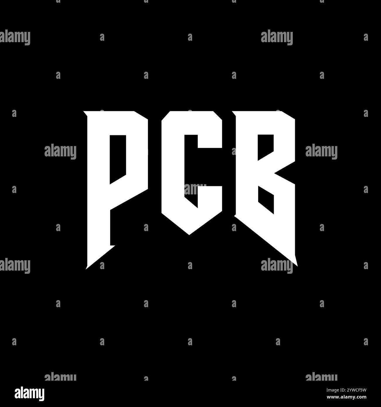 PCB letter logo design for technology company. PCB logo design black ...