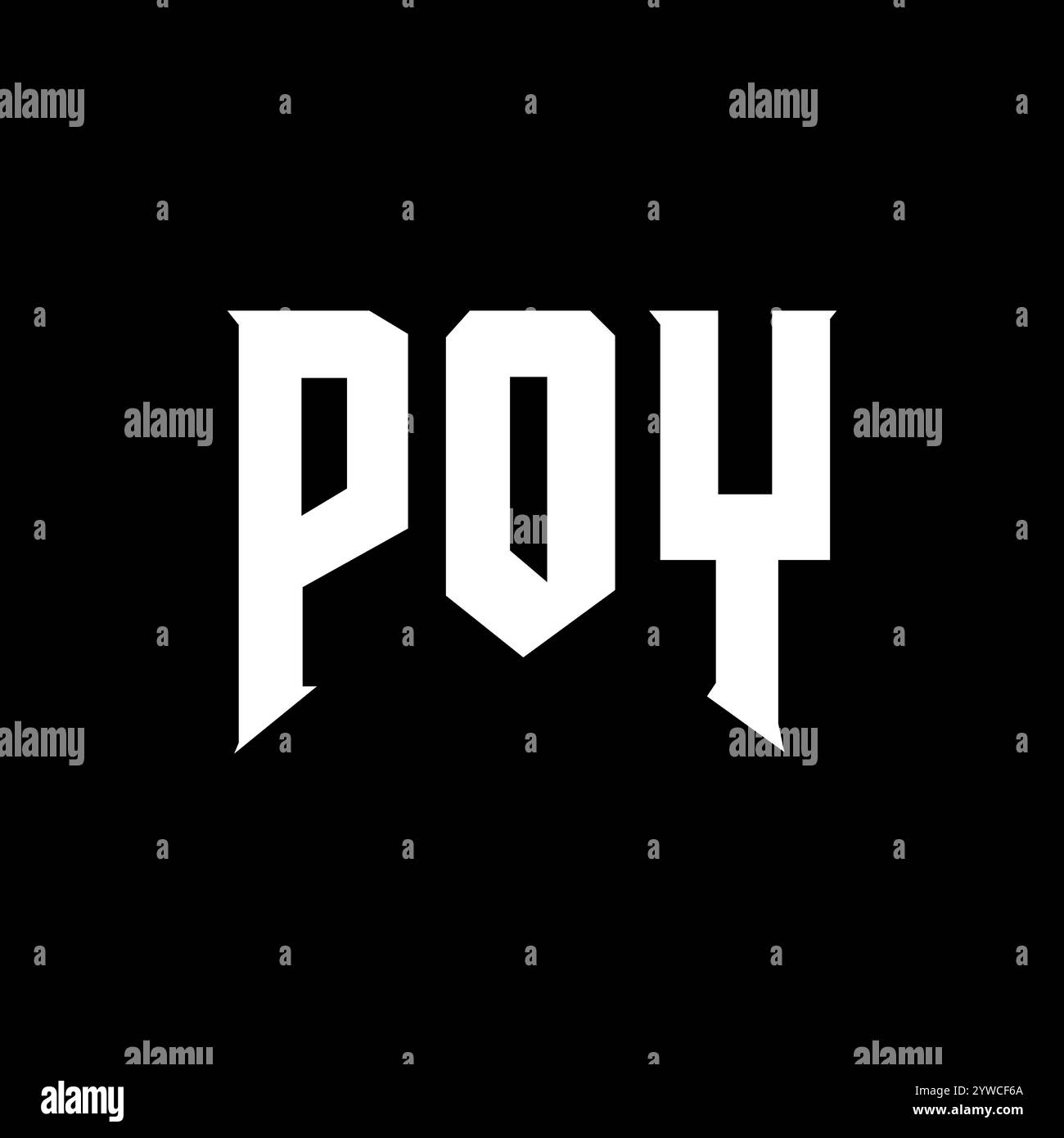 POY letter logo design for technology company. POY logo design black ...