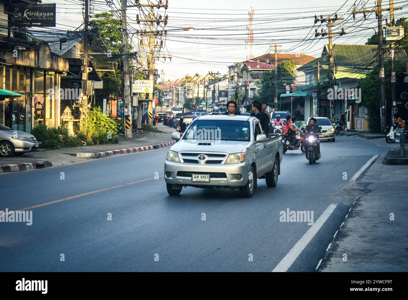 Koh Samui, Thailand, December 05, 2024 Traffic jam in the streets of ...