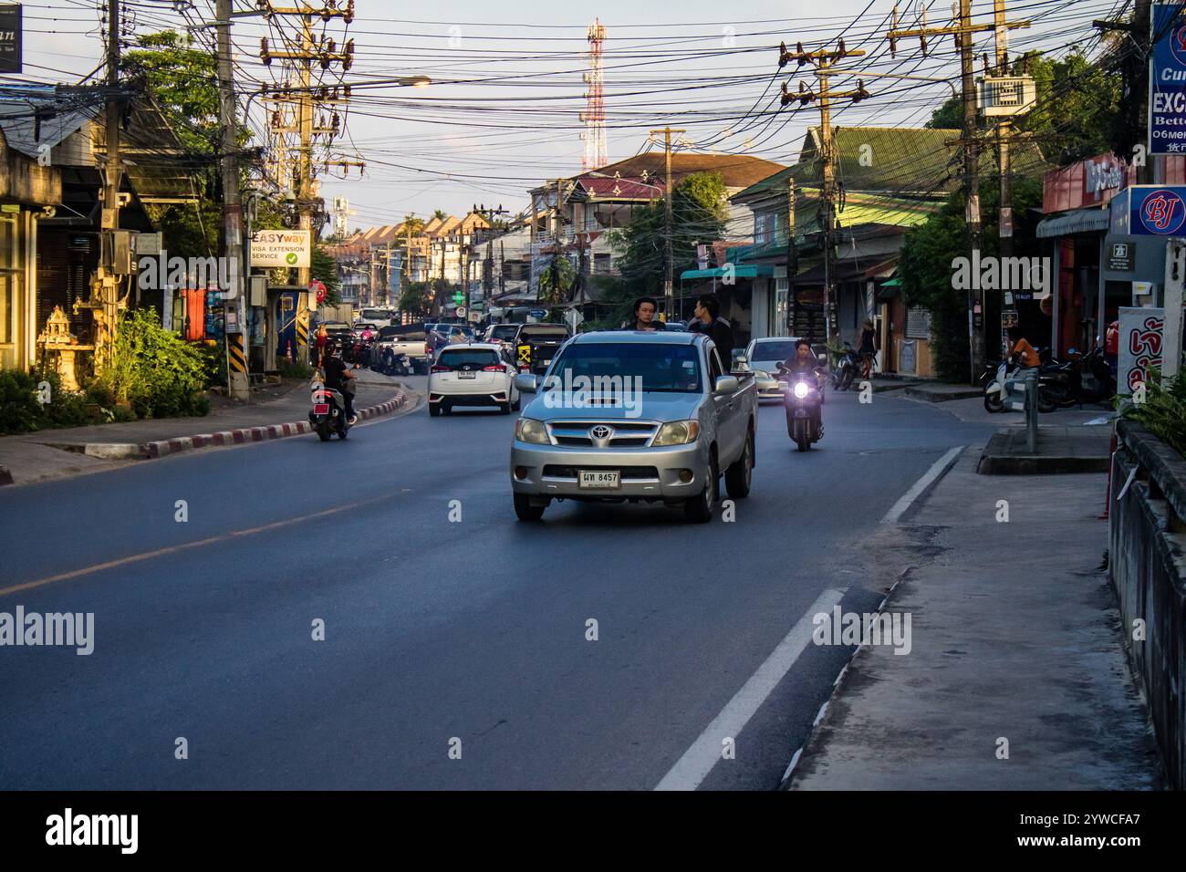 Koh Samui, Thailand, December 05, 2024 Traffic jam in the streets of ...