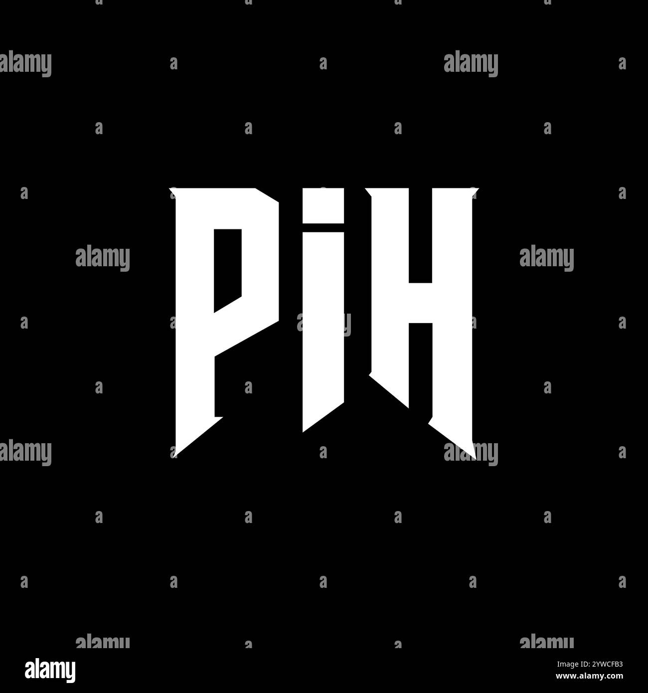 PIH letter logo design for technology company. PIH logo design black ...