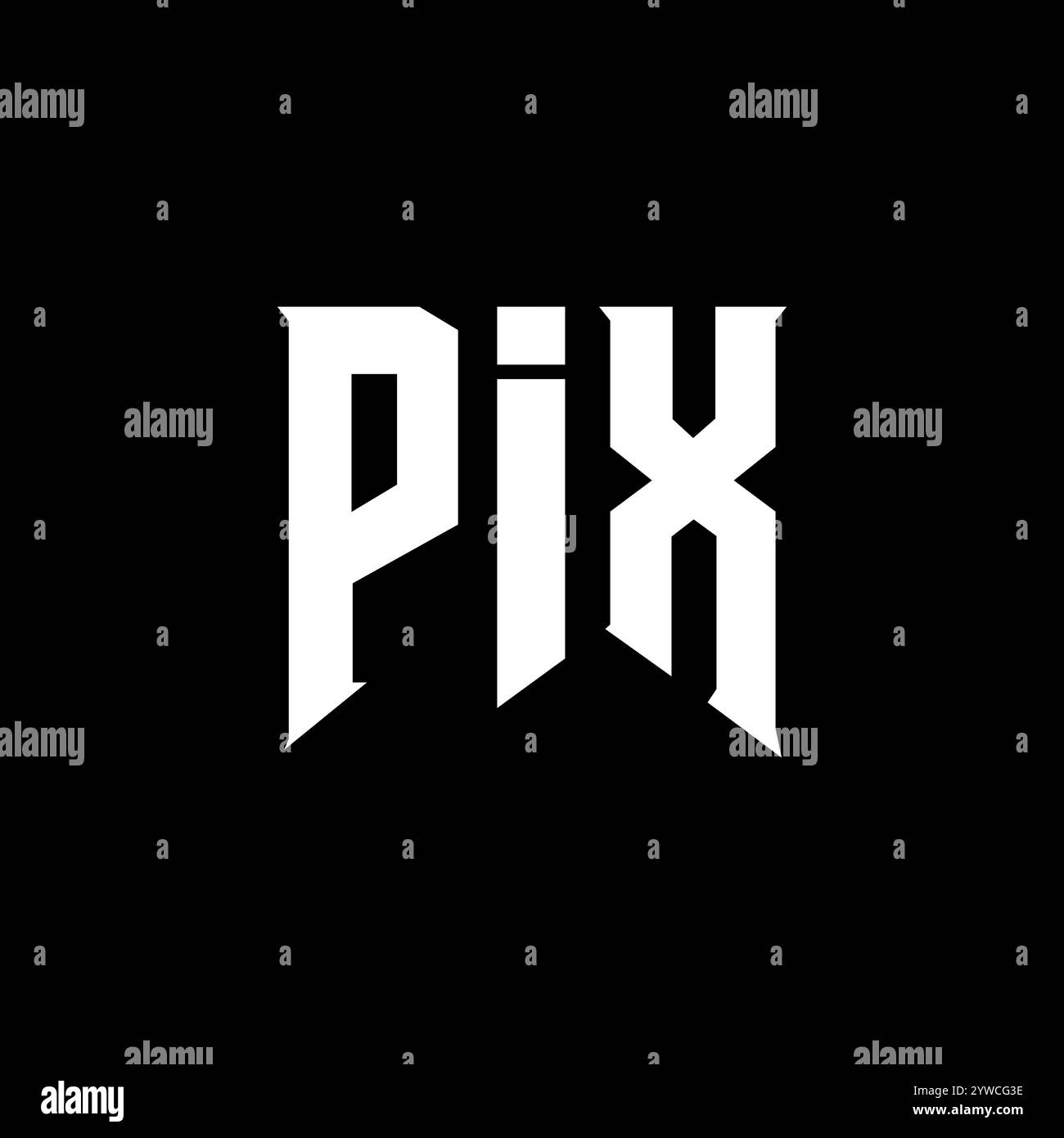 PIX letter logo design for technology company. PIX logo design black ...