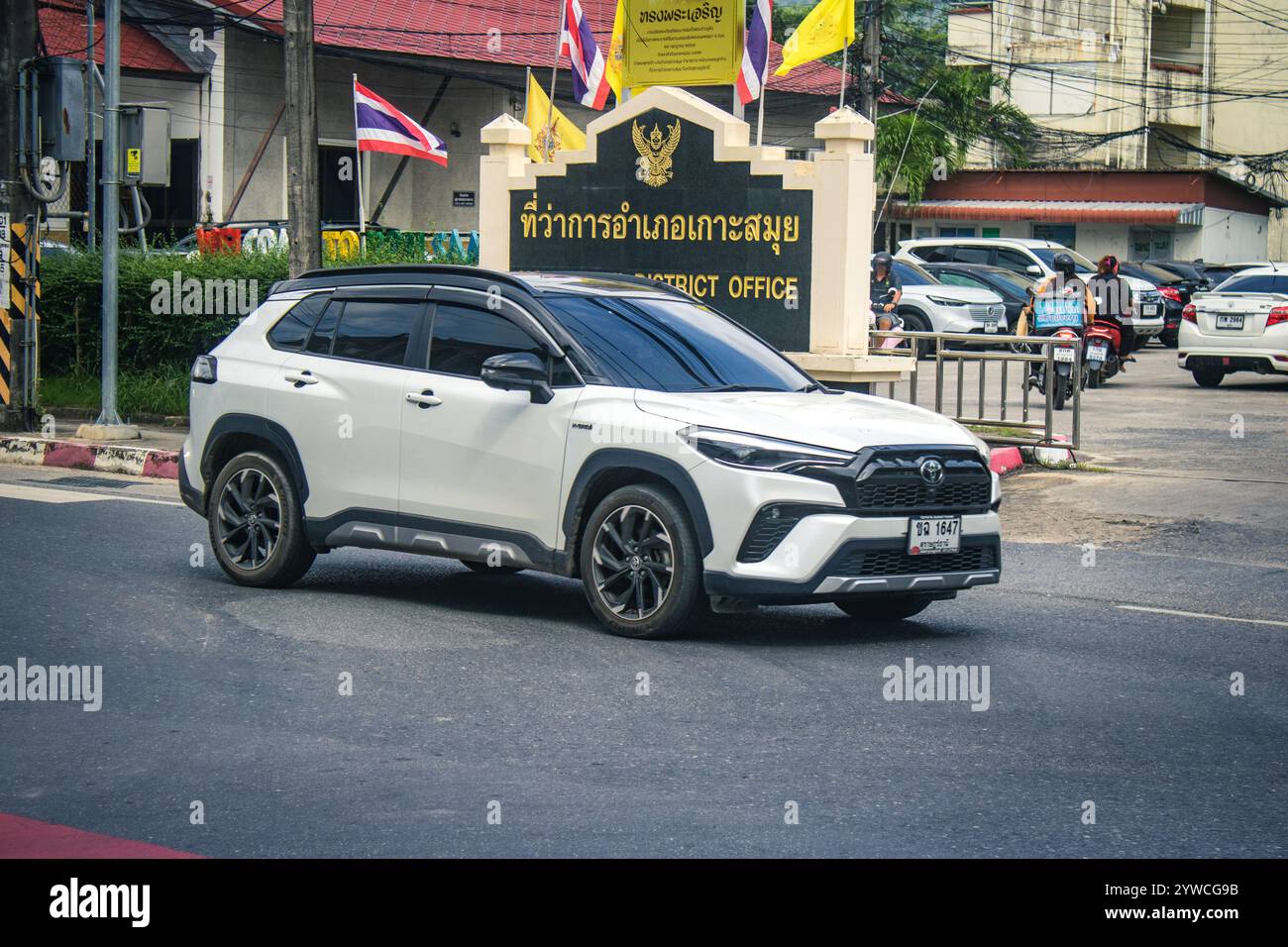 Koh Samui, Thailand, December 05, 2024 Traffic jam in the streets of ...