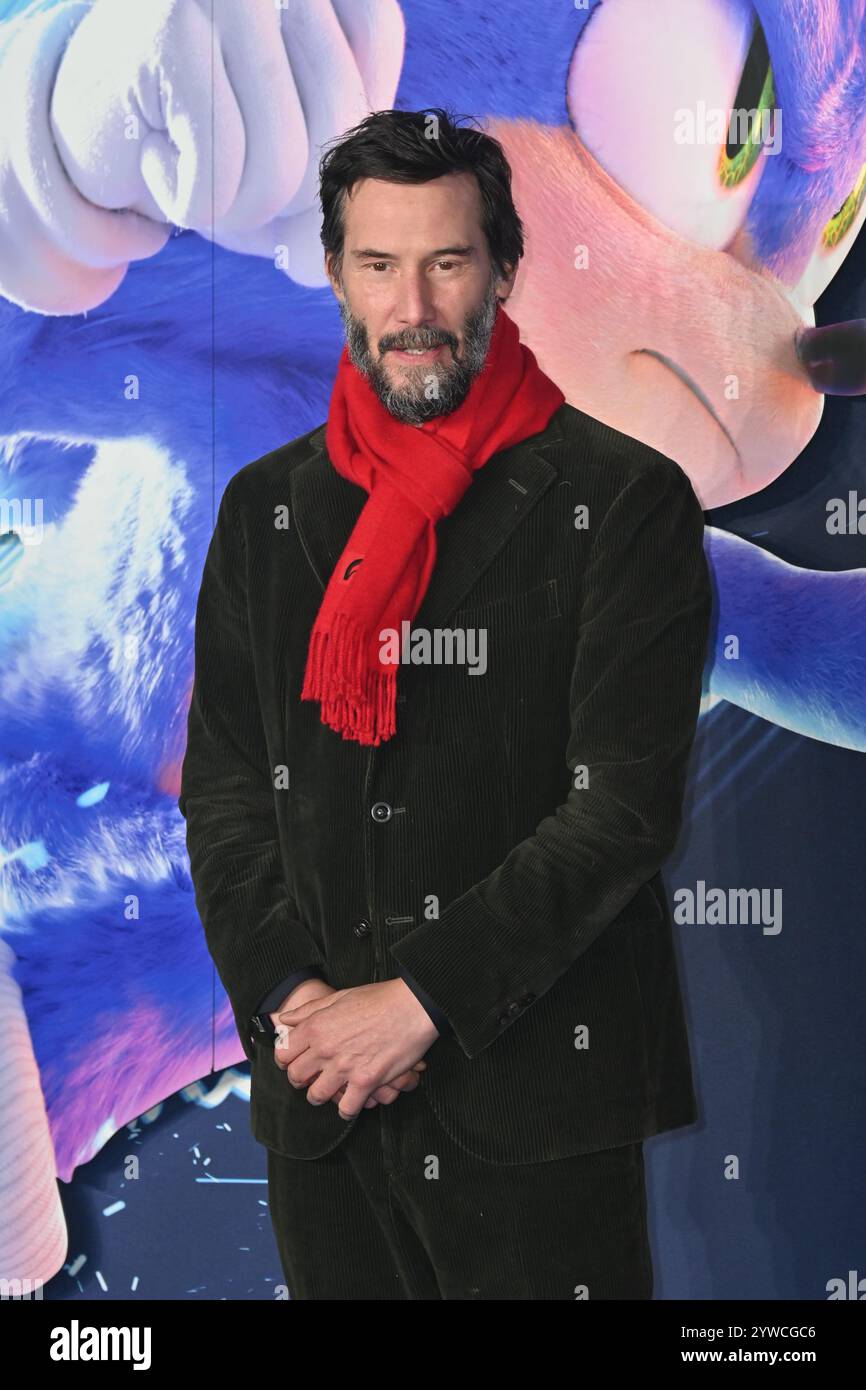 London, UK. 10th Dec, 2024. Keanu Reeves at Sonic the Hedgehog 3 UK ...