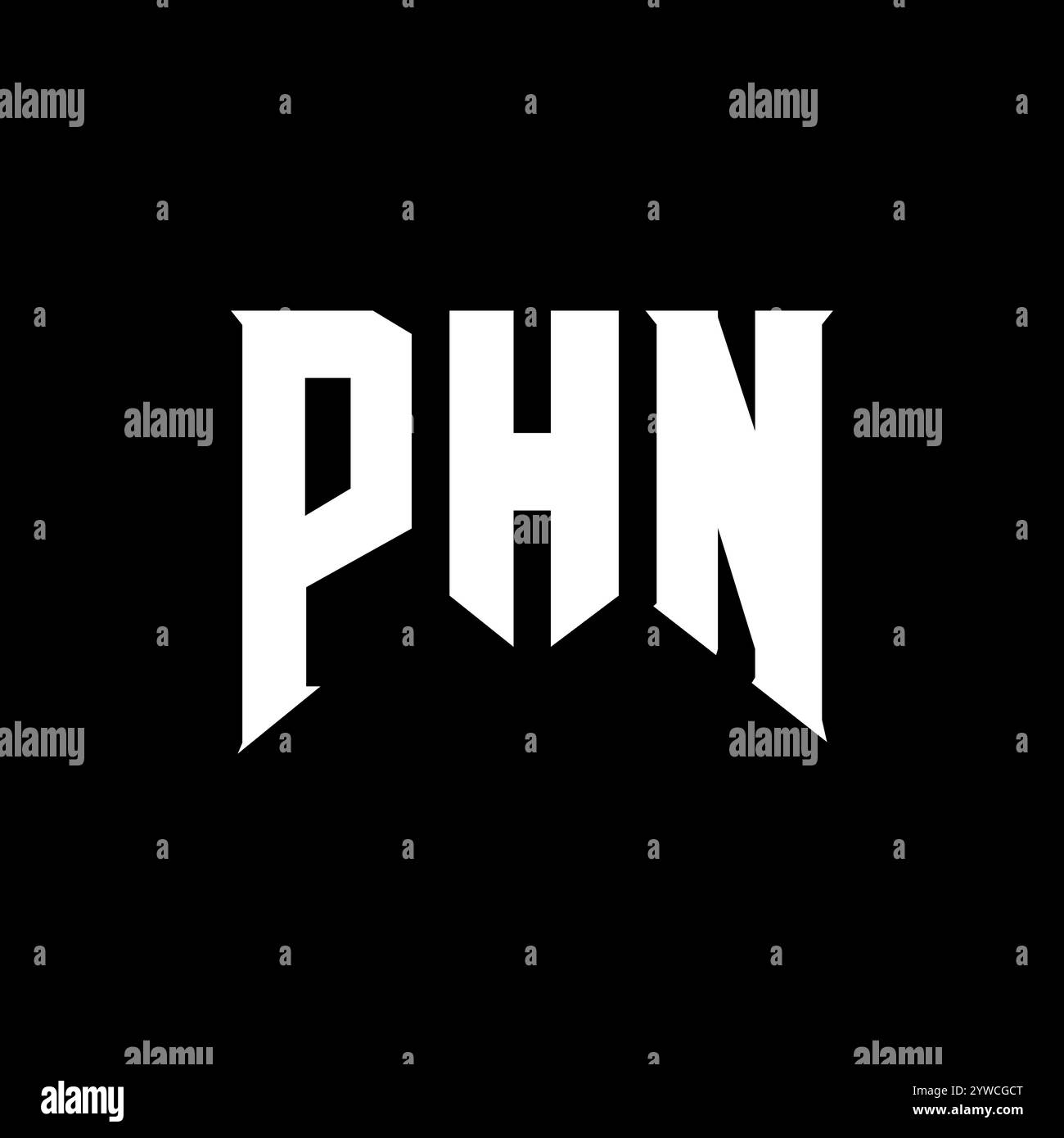 PHN letter logo design for technology company. PHN logo design black ...