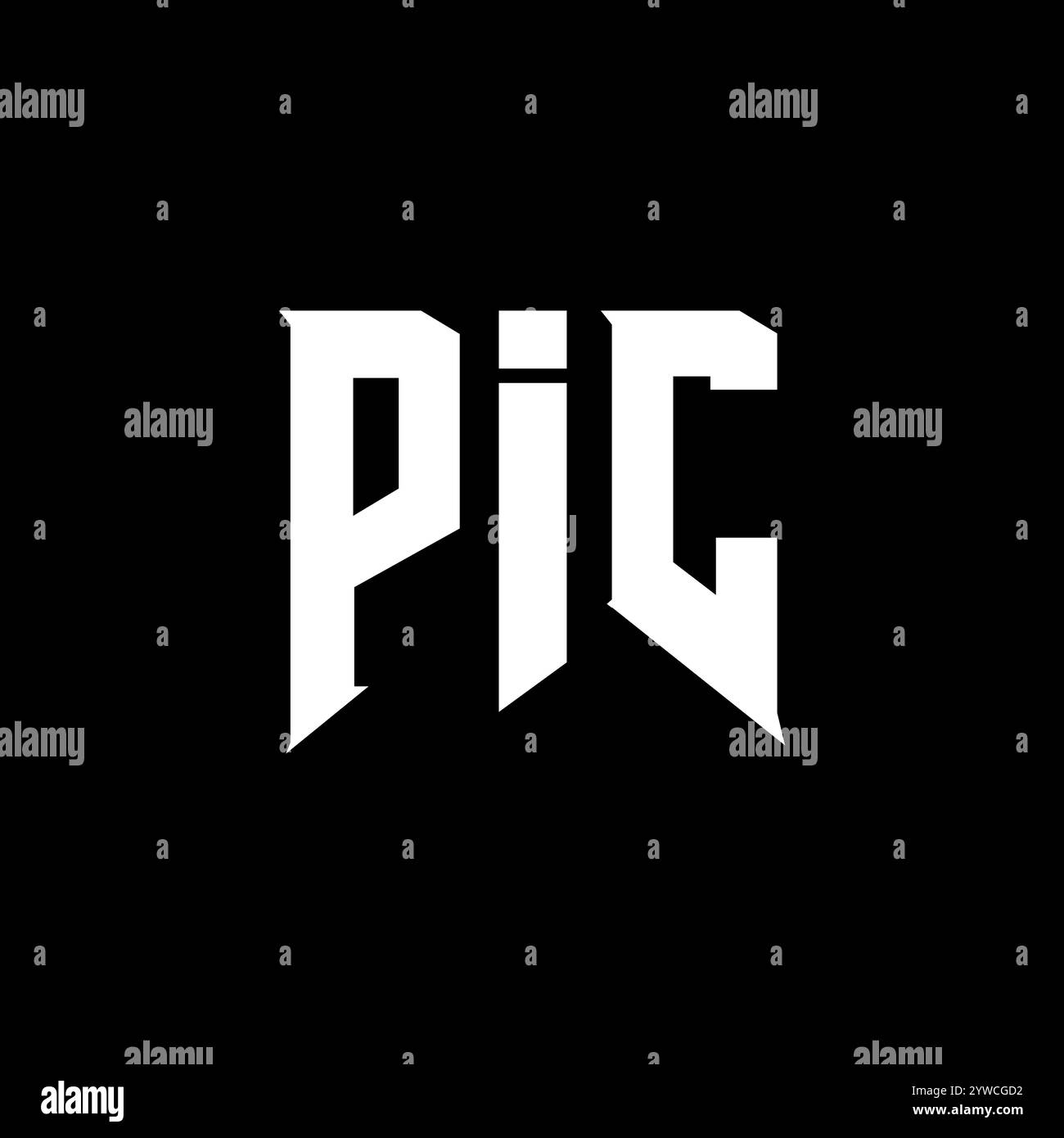 PIC letter logo design for technology company. PIC logo design black ...