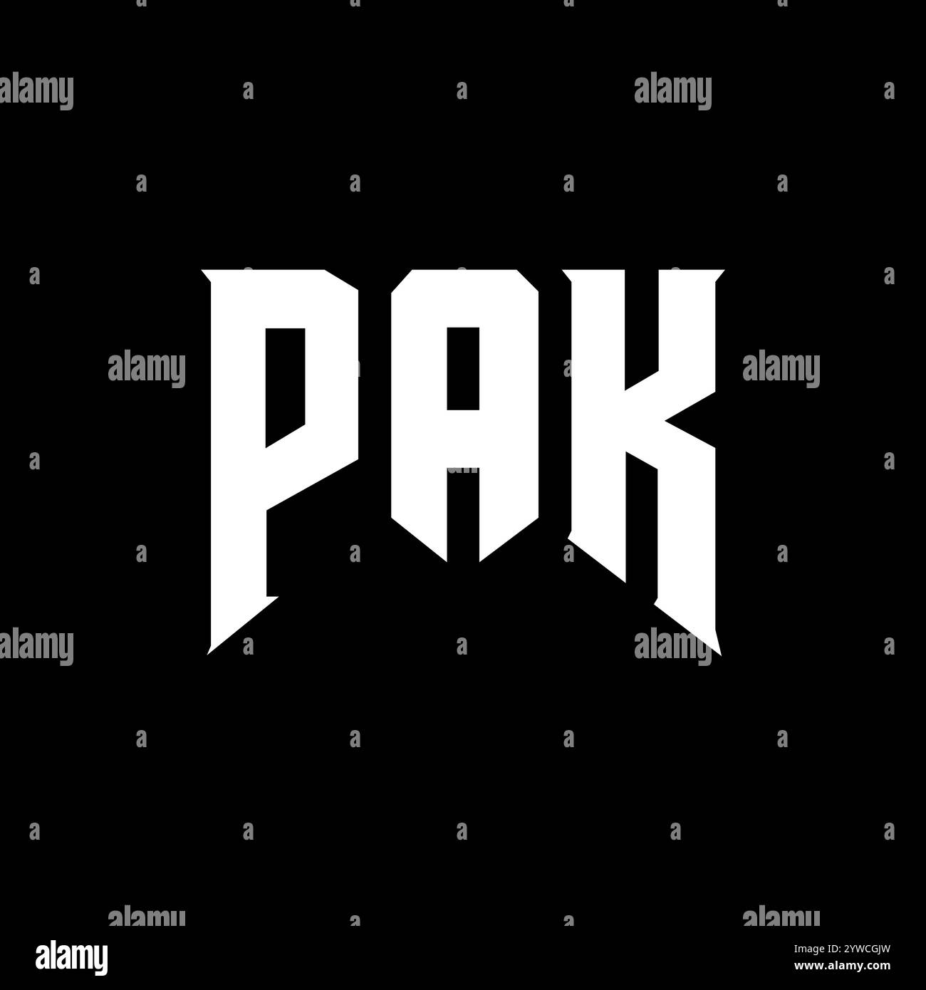 PAK letter logo design for technology company. PAK logo design black ...