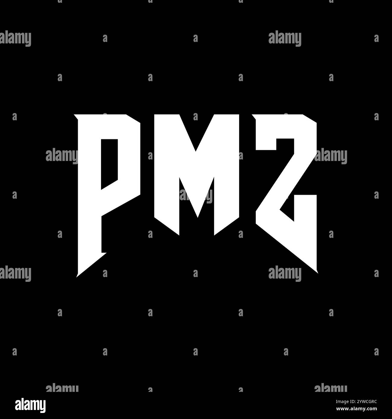 PMZ letter logo design for technology company. PMZ logo design black ...