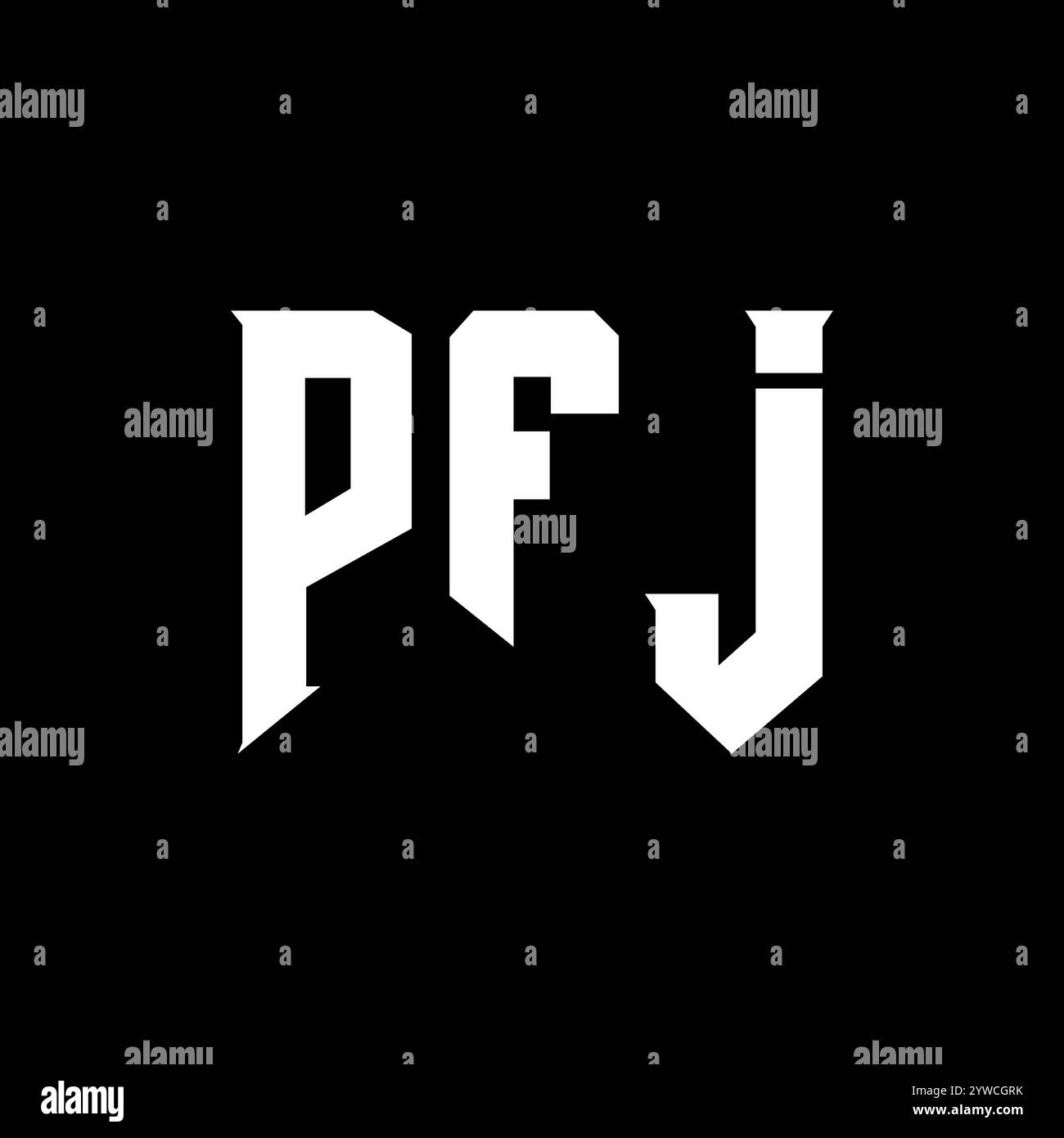 PFJ letter logo design for technology company. PFJ logo design black ...