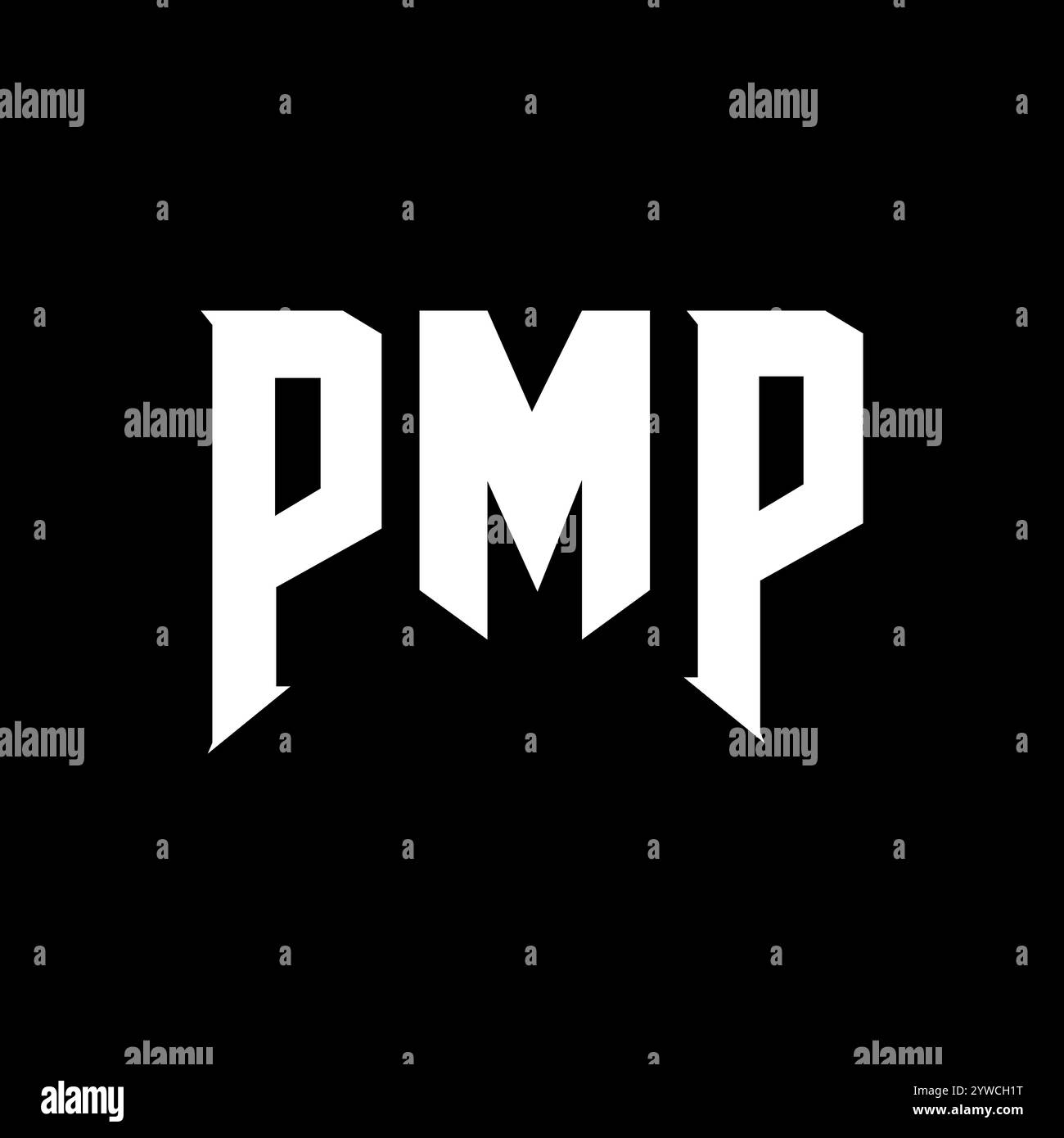 PMP letter logo design for technology company. PMP logo design black and white color combination ...
