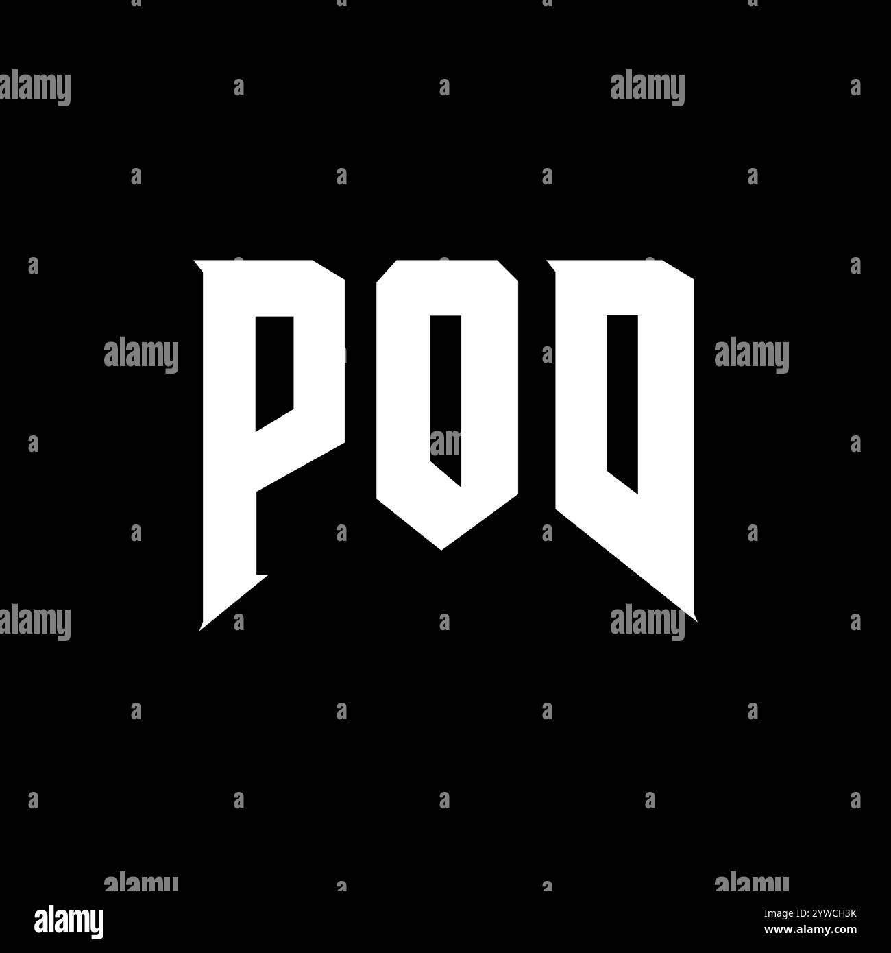 POD letter logo design for technology company. POD logo design black ...