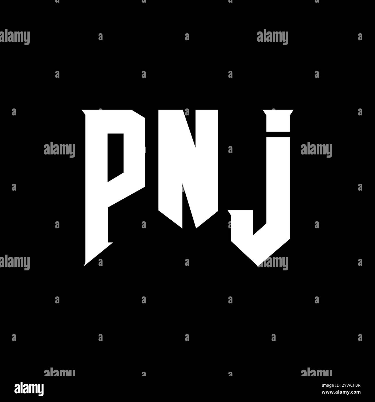 PNJ letter logo design for technology company. PNJ logo design black ...