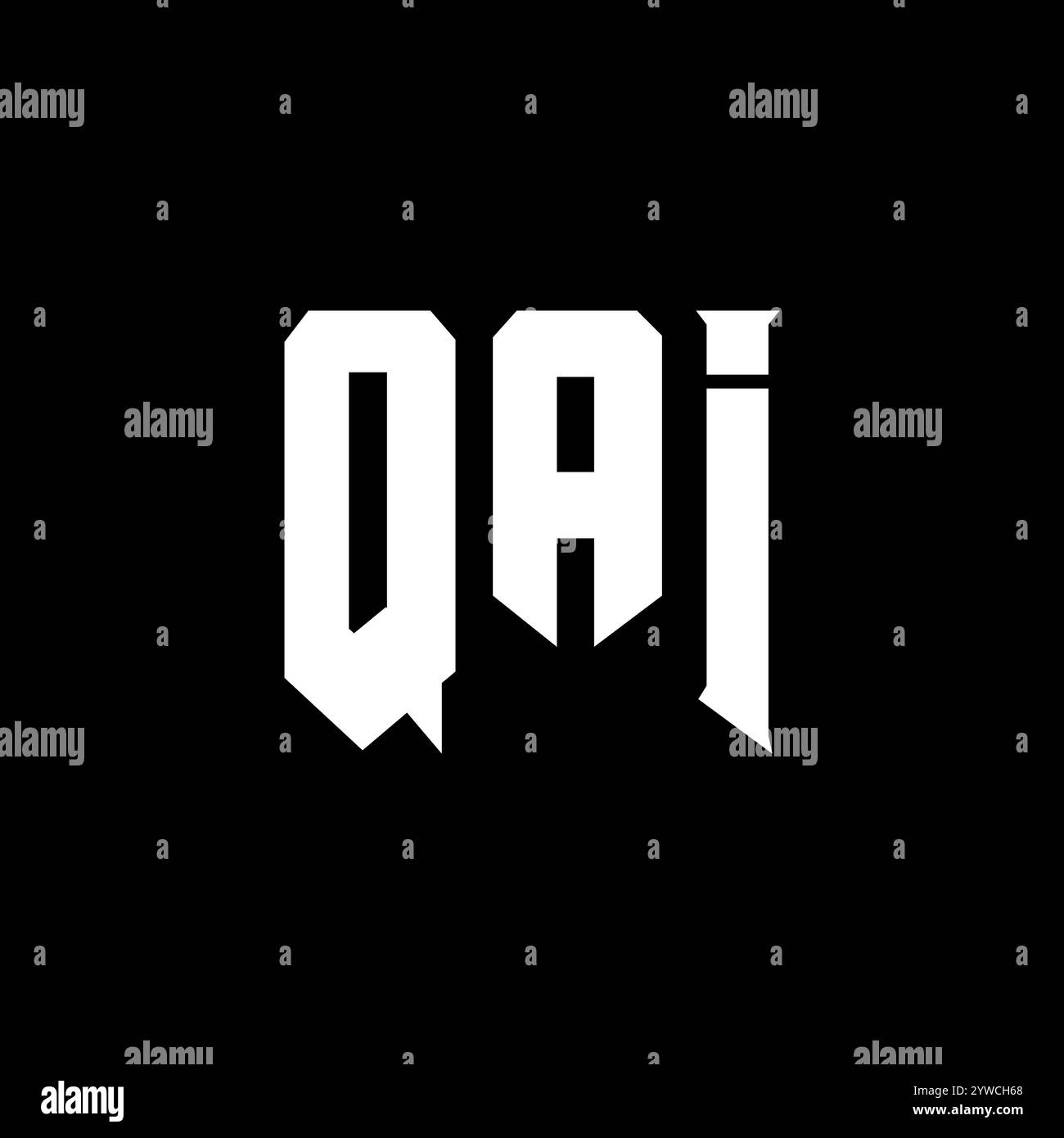 QAI letter logo design for technology company. QAI logo design black ...