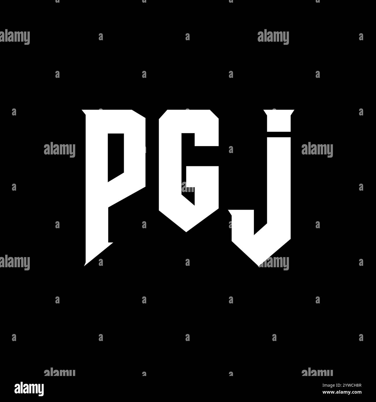 PGJ letter logo design for technology company. PGJ logo design black and white color combination ...