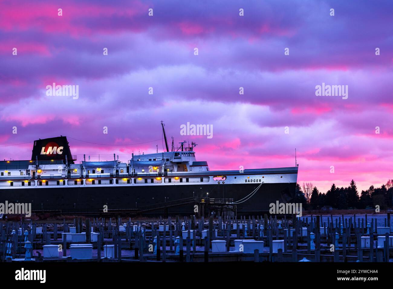 Lake Michigan Carferry's SS Badge in home port for the off-season with ...