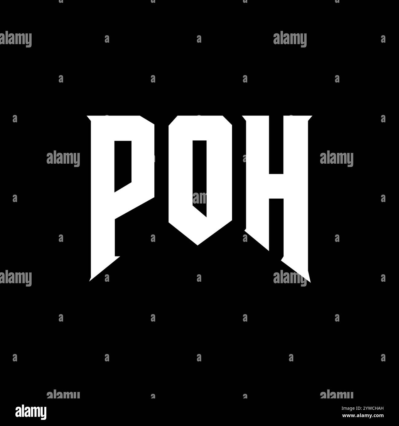POH letter logo design for technology company. POH logo design black ...