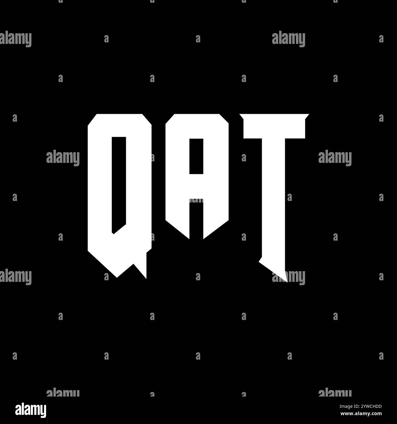 QAT letter logo design for technology company. QAT logo design black ...