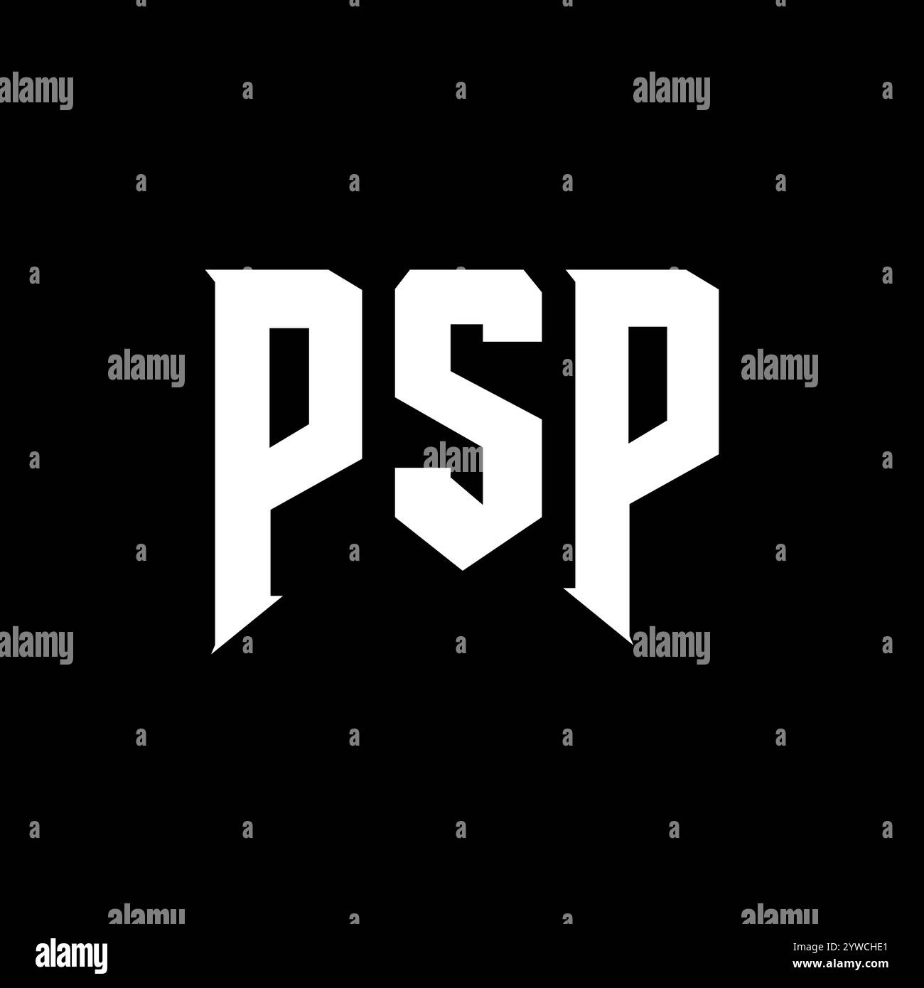 PSP letter logo design for technology company. PSP logo design black and white color combination ...