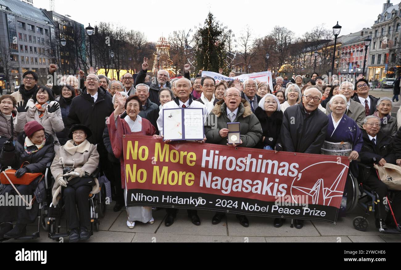 Members of Nihon Hidankyo, Japan's leading organization of atomic bomb ...