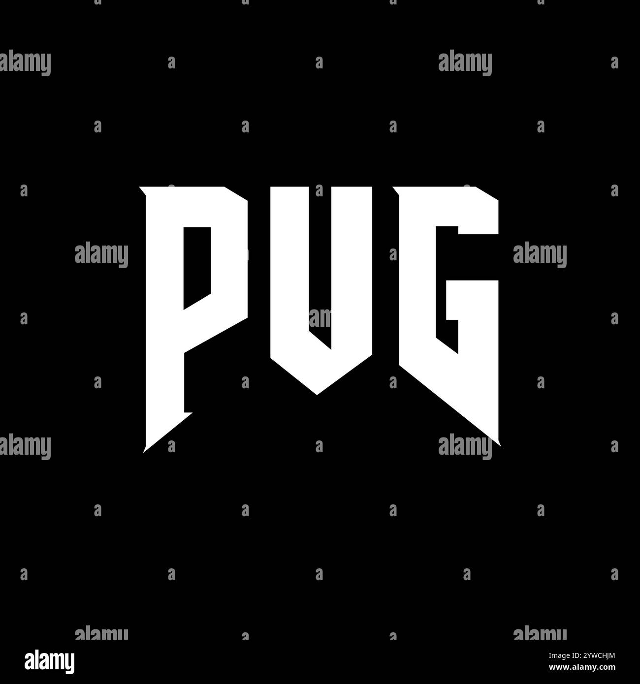 PUG letter logo design for technology company. PUG logo design black ...